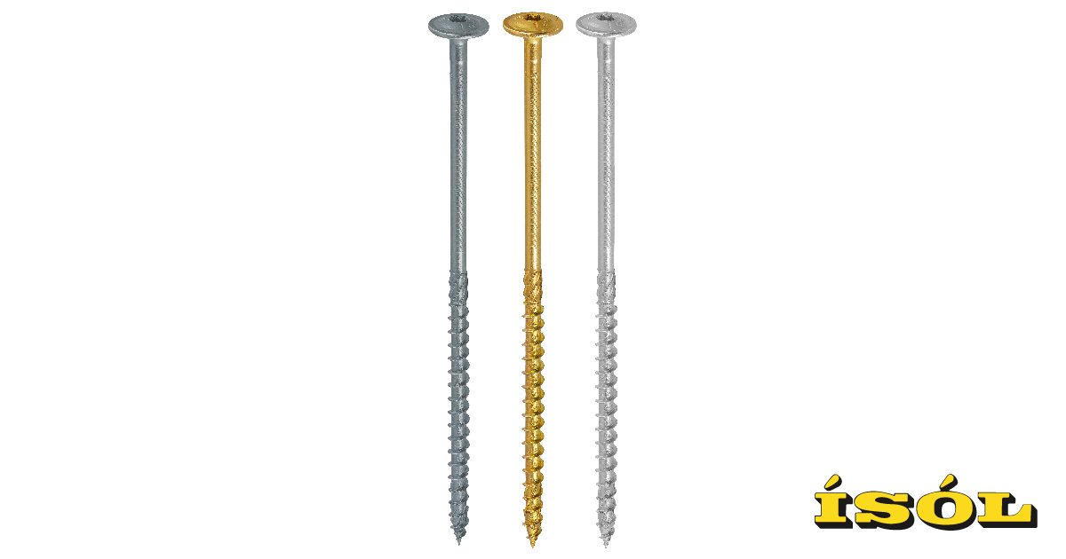 Ísól | Tréskrúfur Flatur/Breiður haus C3 8.0x140mm Keramik 25stk í pk