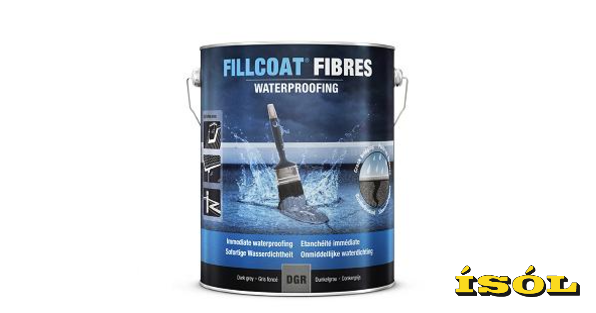 Ísól | Fillcoat vatnsþéttiefni með trefjum Dökk grátt 5000ml